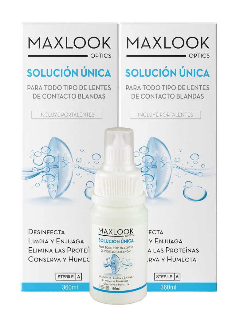 Maxlook Solución Única Para Lentes de Contacto Blandas Pack 2x360ml ...
